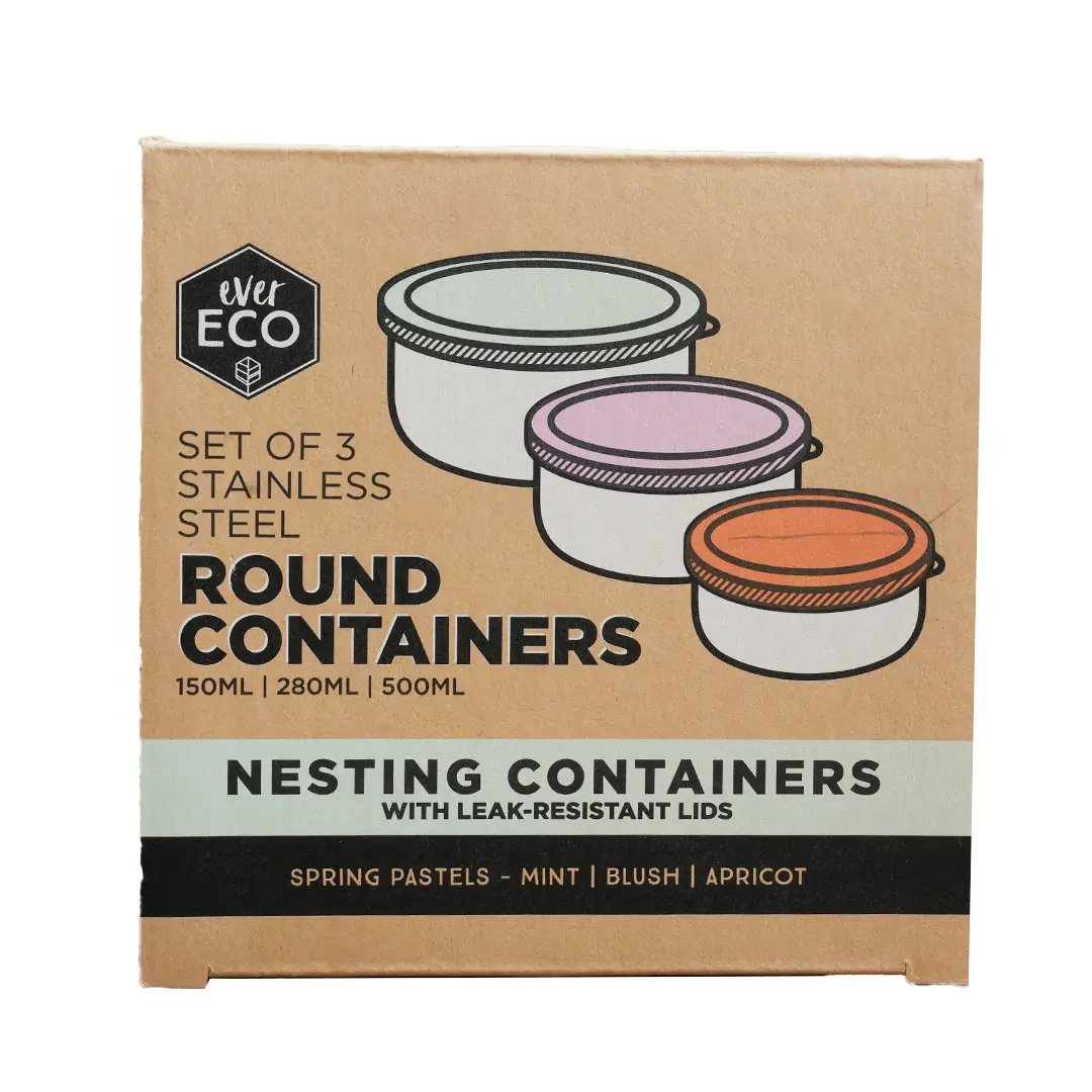 EVER ECO Round Nesting Containers – Set of 3 – Thrive Journey